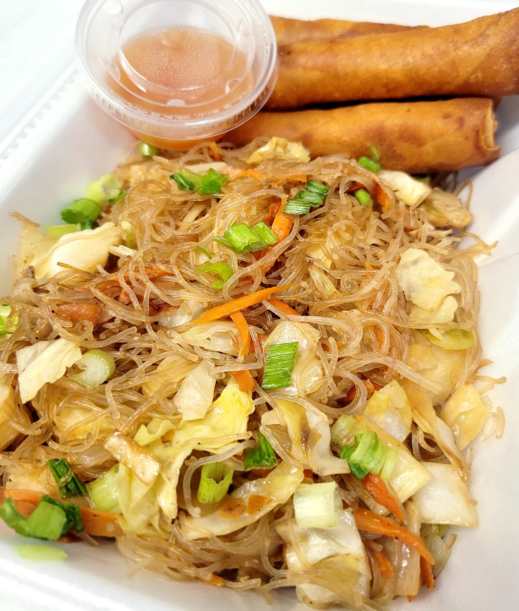 Pancit Bihon Plate + 4 Rolls Lumpia | KALYE GRILL & LUMPIA | Asian ...